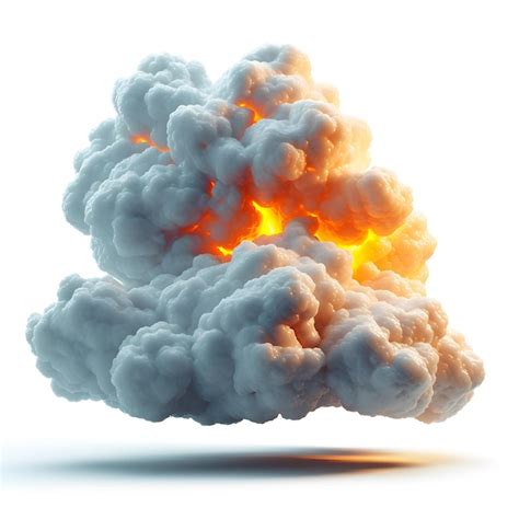Premium Photo 3d Explosion Cloud With Fire Illustration