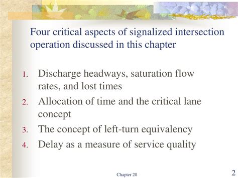 Ppt Chapter 20 Basic Principles Of Intersection Signalization