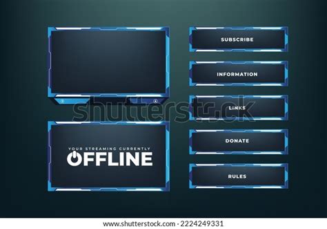 Simple Streaming Overlay Screen Interface Decoration Stock Vector