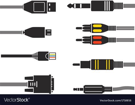 Wire Connectors Set Royalty Free Vector Image Vectorstock