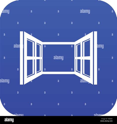 Open Window Frame Icon Blue Vector Stock Vector Image And Art Alamy