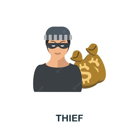 Premium Vector Thief Icon Flat Sign Element From Law Collection Creative Thief Icon For Web