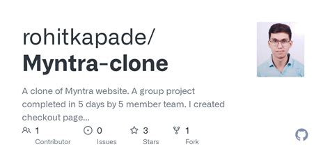 Github Rohitkapademyntra Clone A Clone Of Myntra Website A Group Project Completed In 5