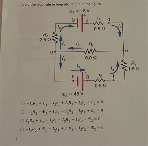 solved 1 apply the loop rule to loop abcdefgha in the