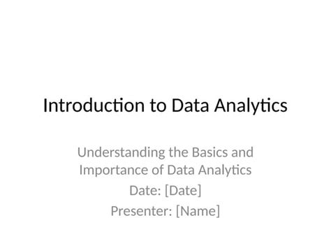 Introduction To Data Analytics And Insights Pptx