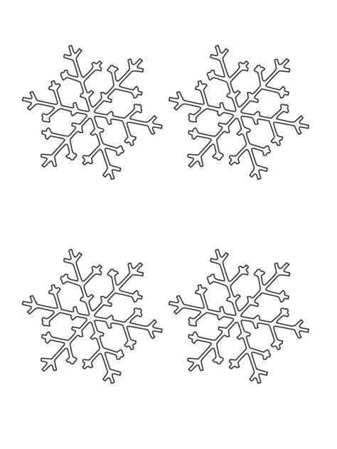 Printable Four Snowflake Outline · Inkpx