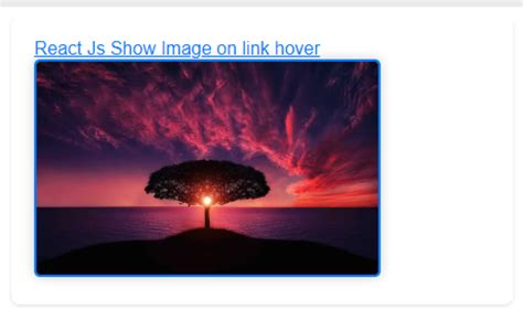 react js show display image on link hover text