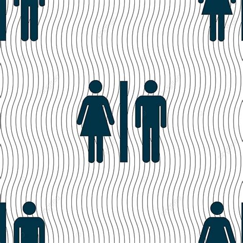 Geometric Texture Seamless Pattern Featuring Silhouette Icon Of A Man And A Woman Vector