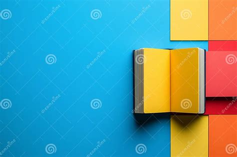 Yellow Paged Book Resting On Geometric Surface Symbolizing Reading