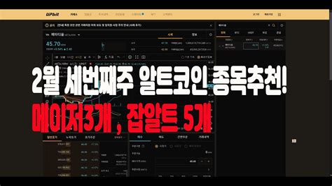 알트코인종목추천 2월 세번째주 알트코인 급등종목 메이저3개 잡알트5개 강력추천합니다 비트코인가이드차트분석 알트코인