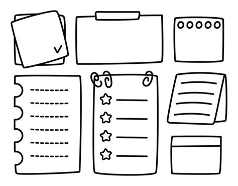 Premium Vector Set Of Cute Notepads Task Sheets Reminders School Or Office Stationery Concept