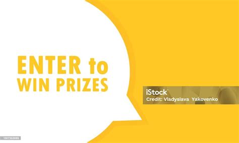 경품 을 이기기 위해 입력 포스트 음성 버블 배너 비즈니스 마케팅 및 광고에 사용할 수 있습니다 상품을 획득하기 위해 입력합니다 벡터 Eps 10 흰색 배경에 격리 가능성에