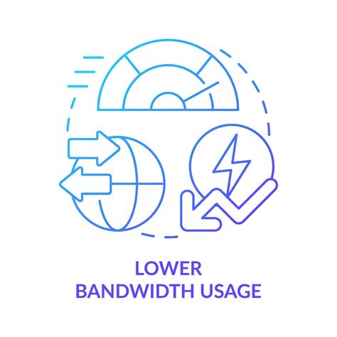 Lower Bandwidth Usage Blue Gradient Concept Icon Innovating Cloud