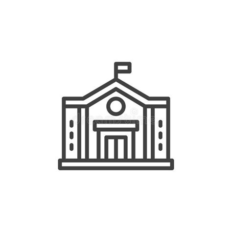 Embassy Building Line Icon Stock Illustration Illustration Of