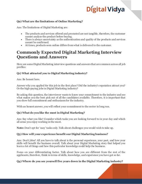 Top 20 Digital Marketing Interview Questions And Answers Guide