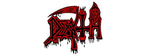 Death Band Logo Death Classic Logo Black On Red Death