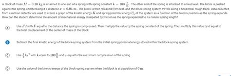 Solved A Block Of Mass M 0 10 Kg Is Attached To One End Of A