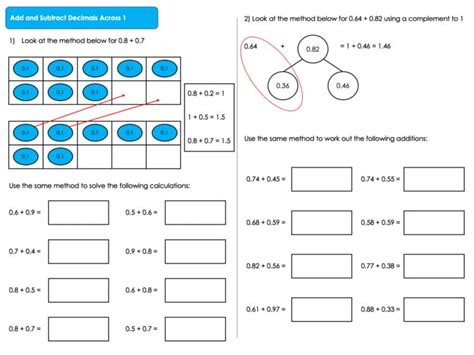 Decimals 2 Worksheet Add And Subtract Decimals Across 1 By Kg Resources