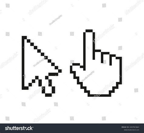 Pixel Hand Cursor On White Background Stock Vector Royalty Free Shutterstock
