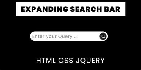 Expanding Search Bar Using Html Css Jquery Dev Community