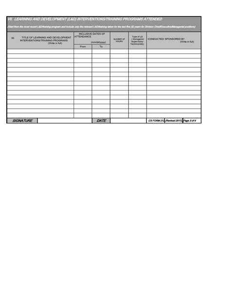Additional Sheet For Page 3 Learning And Development Pdf