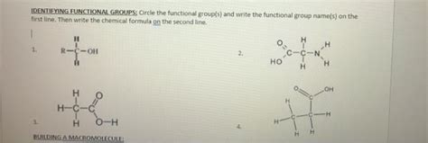 Solved IDENTIFYING FUNCTIONAL GROUPS: Circle the functional | Chegg.com