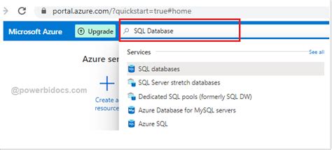 Create Azure Sql Database In Azure Portal Power Bi Docs