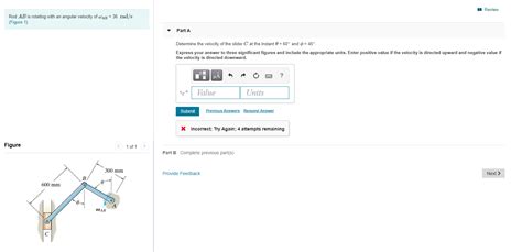 Solved Review Rod Ab Is Rotating With An Angular Velocity Of