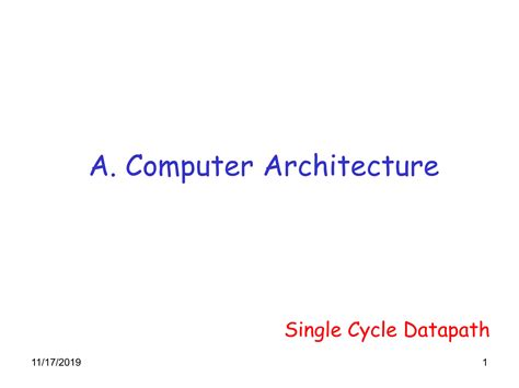 3 single cycle data path in computer architecture pdf