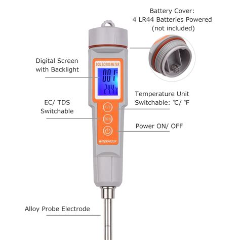 Soil Tester 3 In 1 Multifunction Ectdstemperature Digital Soil Test