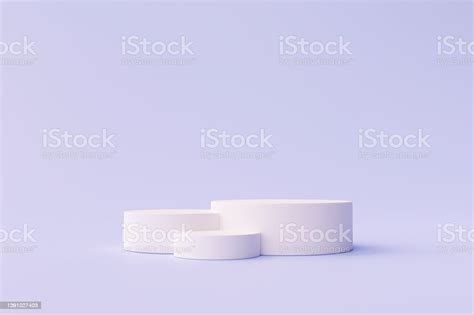 보라색 배경 3d 렌더링에 최소 화이트 실린더 연단 받침대 제품 표시 모델하우스 내부에 대한 스톡 사진 및 기타 이미지 모델