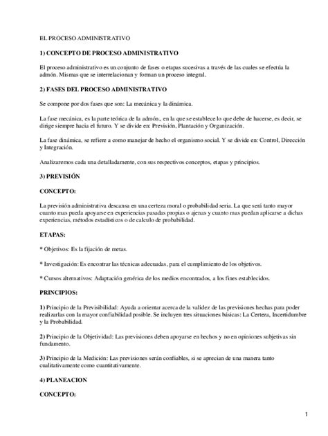 Pdf El Proceso Administrativo 1 Concepto De Proceso Administrativo