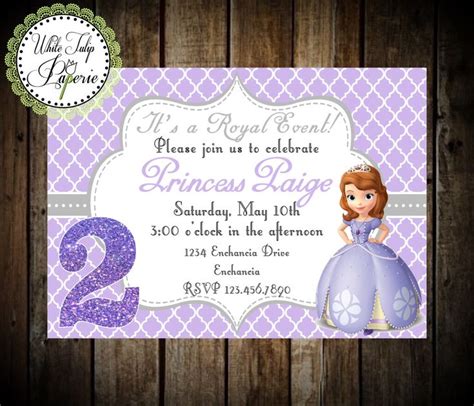 Sofia The First Invitation Sofia The First Birthday Invitation Sofia The First Party D