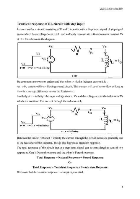 Transient Response Of Rc Rl Circuits With Step Input Pdf