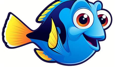 Dory From Nemo Cartoon Sticker Premium Ai Generated Image