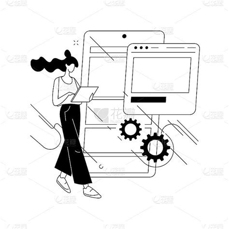 微网站开发抽象概念矢量插图。