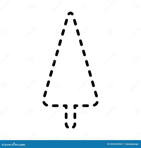 Tracing Lines Dotted Tree Outline Shape For Preschool And Kindergarten