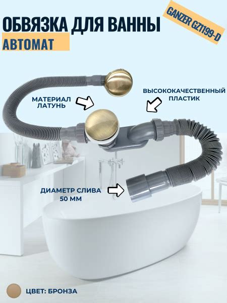 Обвязка для ванны автомат GANZER GZ1199-D, бронзовый - купить по ...