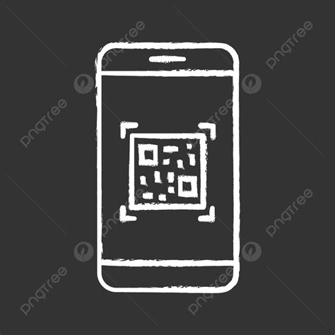 Qr Code Scanning Smartphone App Chalk Icon Identity App Price Vector Identity App Price Png