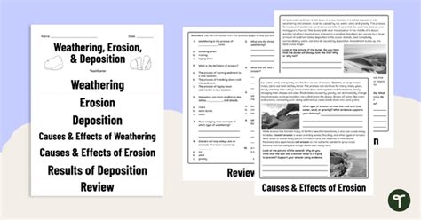 Weathering Erosion And Deposition Anchor Chart