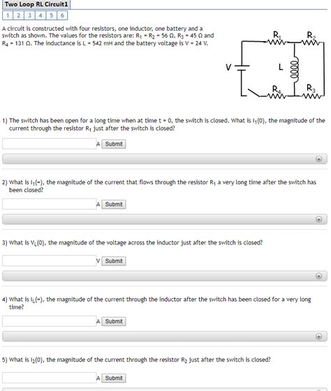 Solved Two Loop Rl Circuit1 12345 6 A Circuit Is Constructed