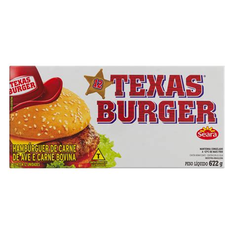 Hambúrguer De Carne De Ave E Bovina Seara Texas Burger Caixa 672g 12
