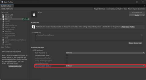 Unityiosios Build Profiles Build Settings Wamutai Tech