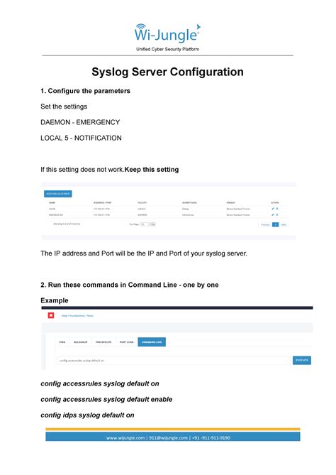 Syslog Server Wijungle Unified Cyber Security Platform Syslog Server Configuration 1