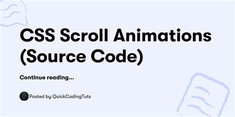Css Scroll Animations Source Code — Quickcodingtuts Buymeacoffee
