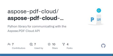Github Aspose Pdf Cloudaspose Pdf Cloud Python Python Library For Communicating With The