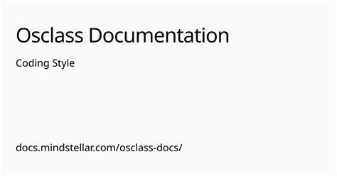 Coding Style Osclass Documentation