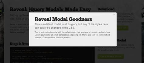 Reveal JQuery Modals Made Easy