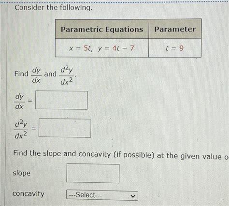 solved consider the following table[[parametric