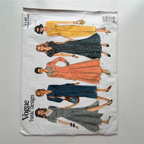 1993 Vogue 1149 Sewing Pattern Misses Dresses Sizes 6810 Uncut